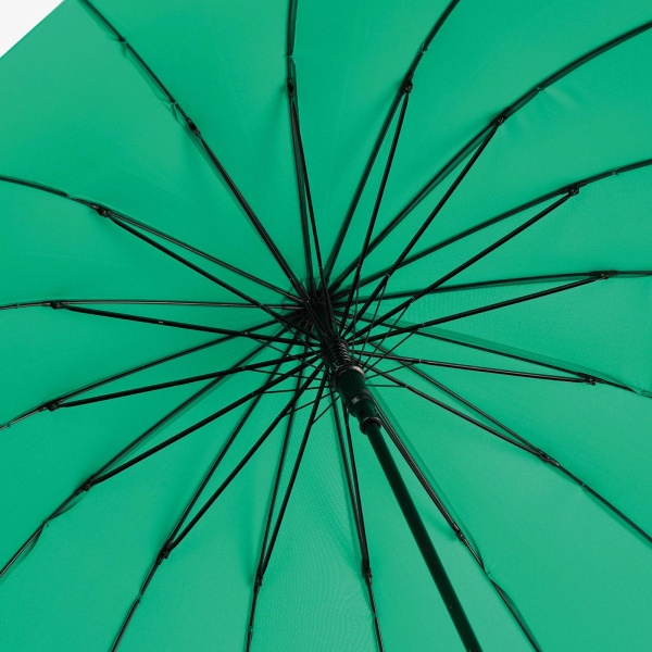Bisetti Setze 16 Rib Ladies Long UVP Umbrella - Emerald | Stick & Cane Shop