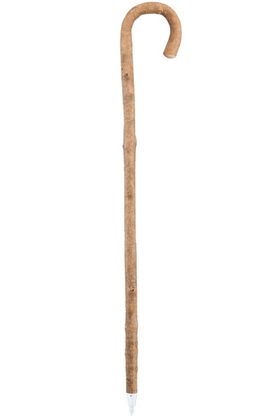 Rustic Ash Crook Walking Stick with Natural Bark | Stick & Cane Shop