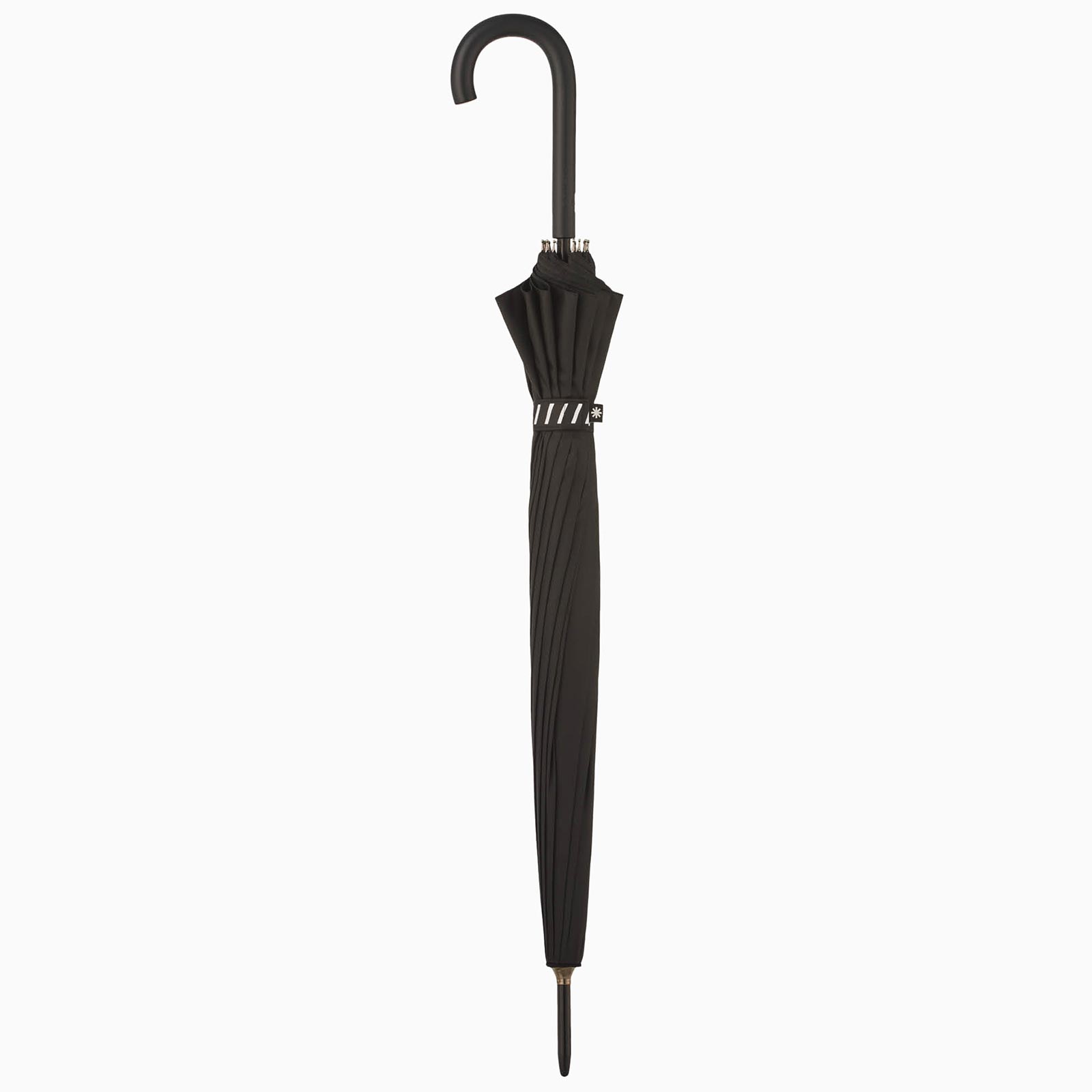 Bisetti Setze 16 Rib Ladies Long UVP Umbrella - Black | Stick & Cane Shop
