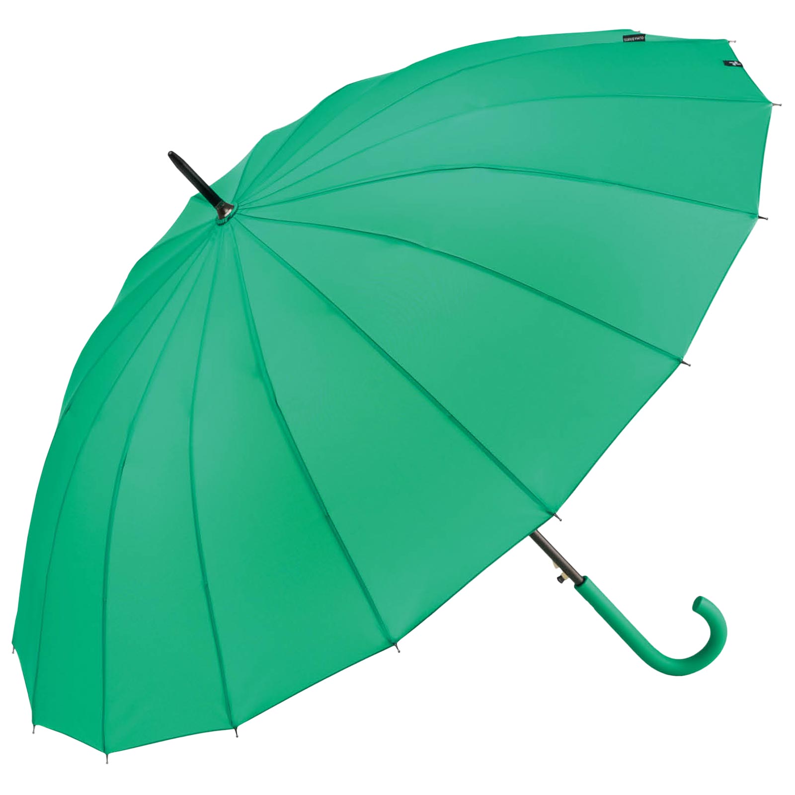 Bisetti Setze 16 Rib Ladies Long UVP Umbrella - Emerald | Stick & Cane Shop