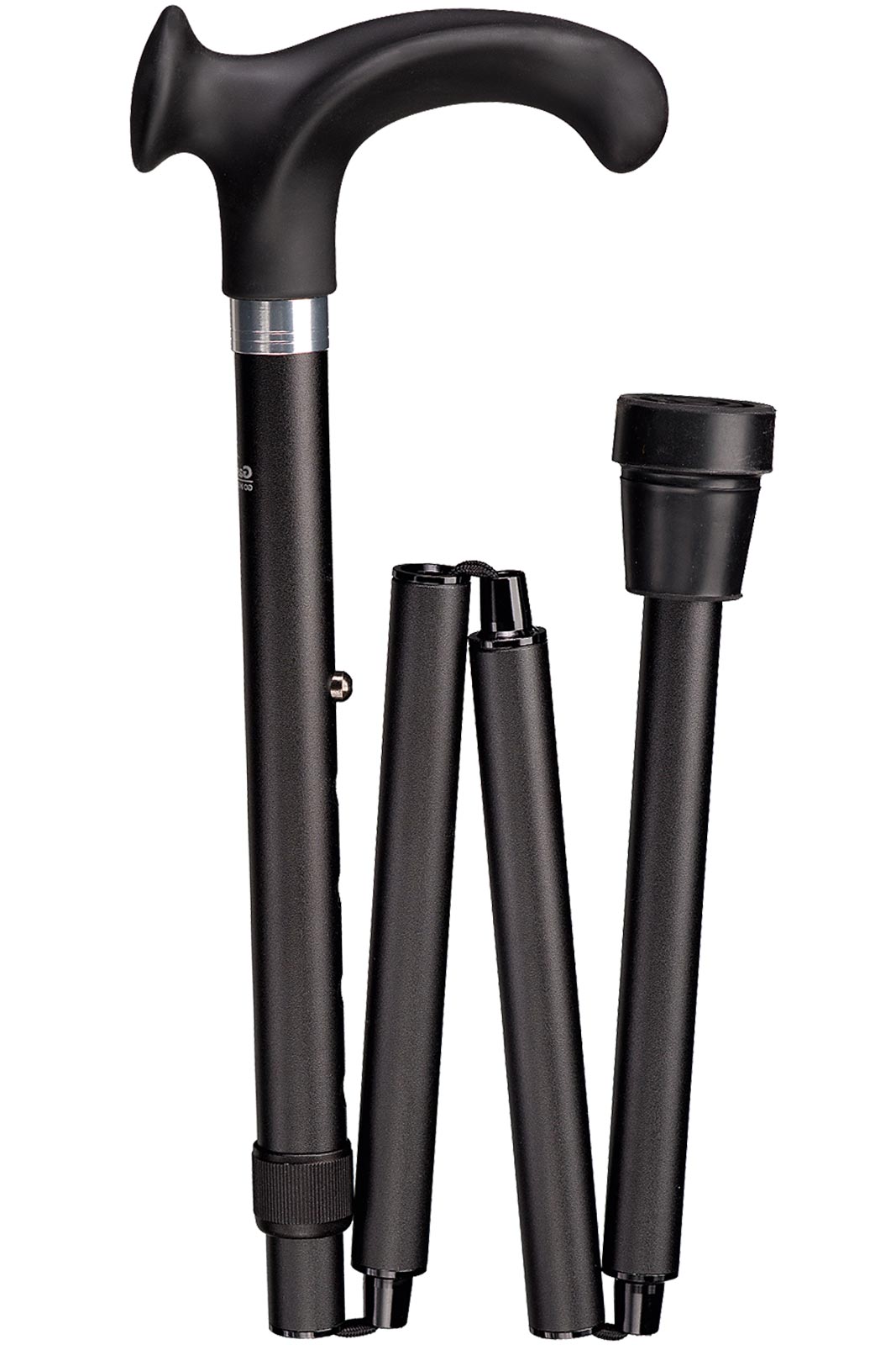 Elite Relax Grip Black Soft Touch Folding Walking Stick – Right Handed ...