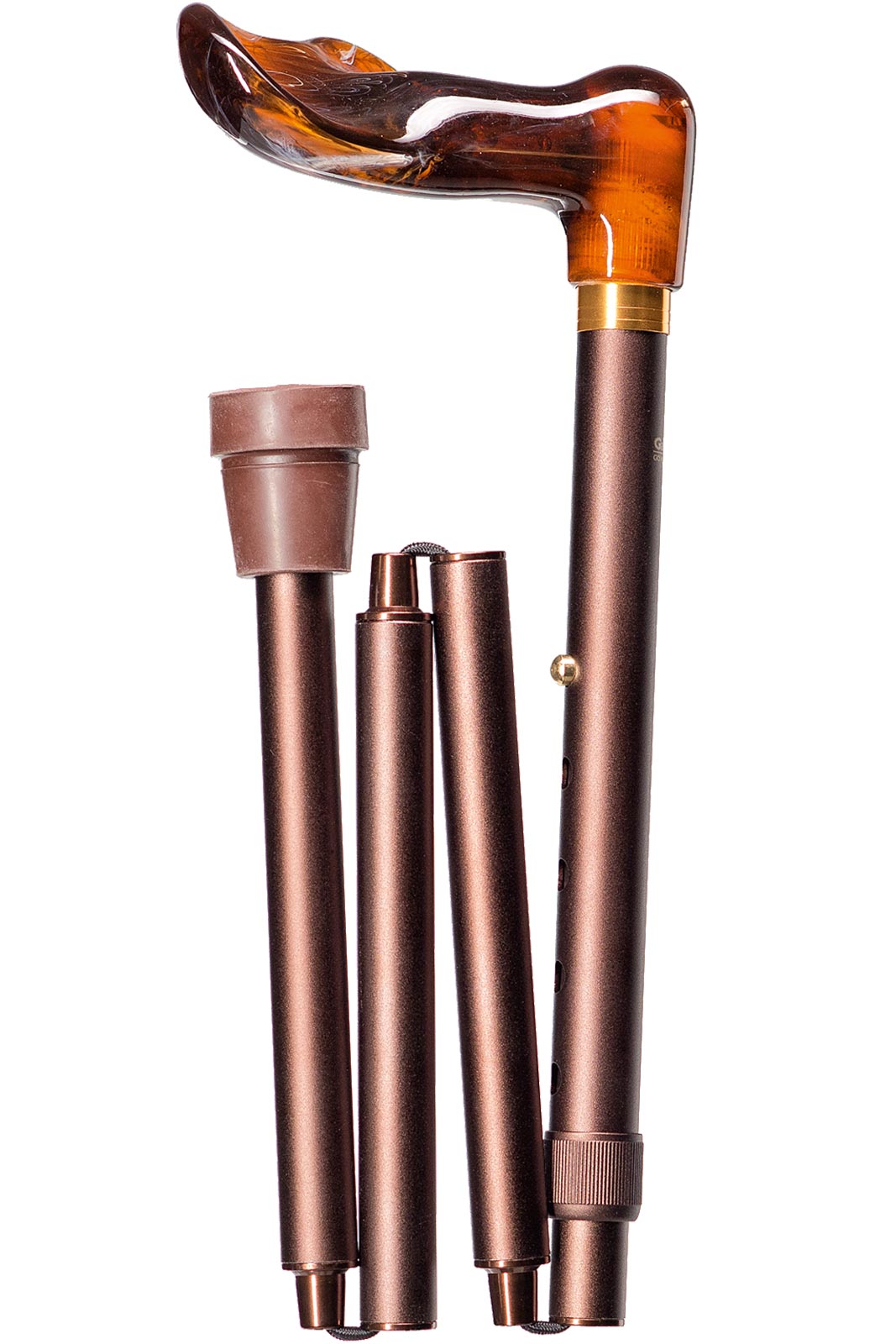 Elite Amber Fischer & Bronze Folding Walking Stick – Right Handed ...