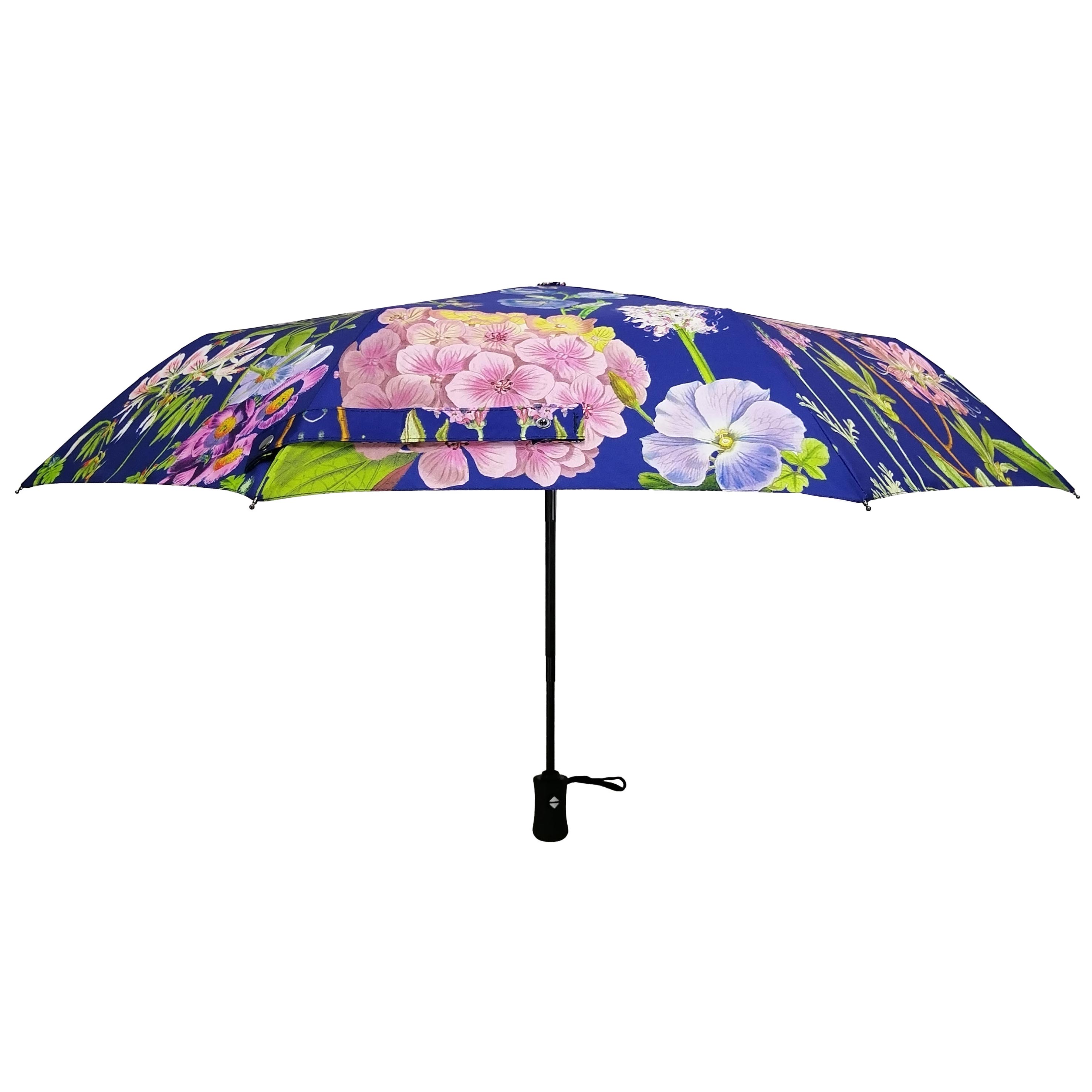 Rosehip Designs Mallow Blue Umbrella | Elegant Floral Auto Open | Stick ...