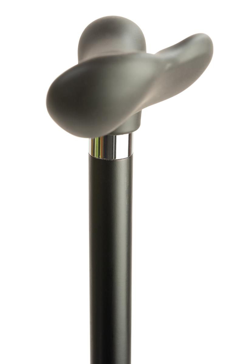 Anatomical Black Soft Touch Handle Walking Stick - Left Handed | Stick ...