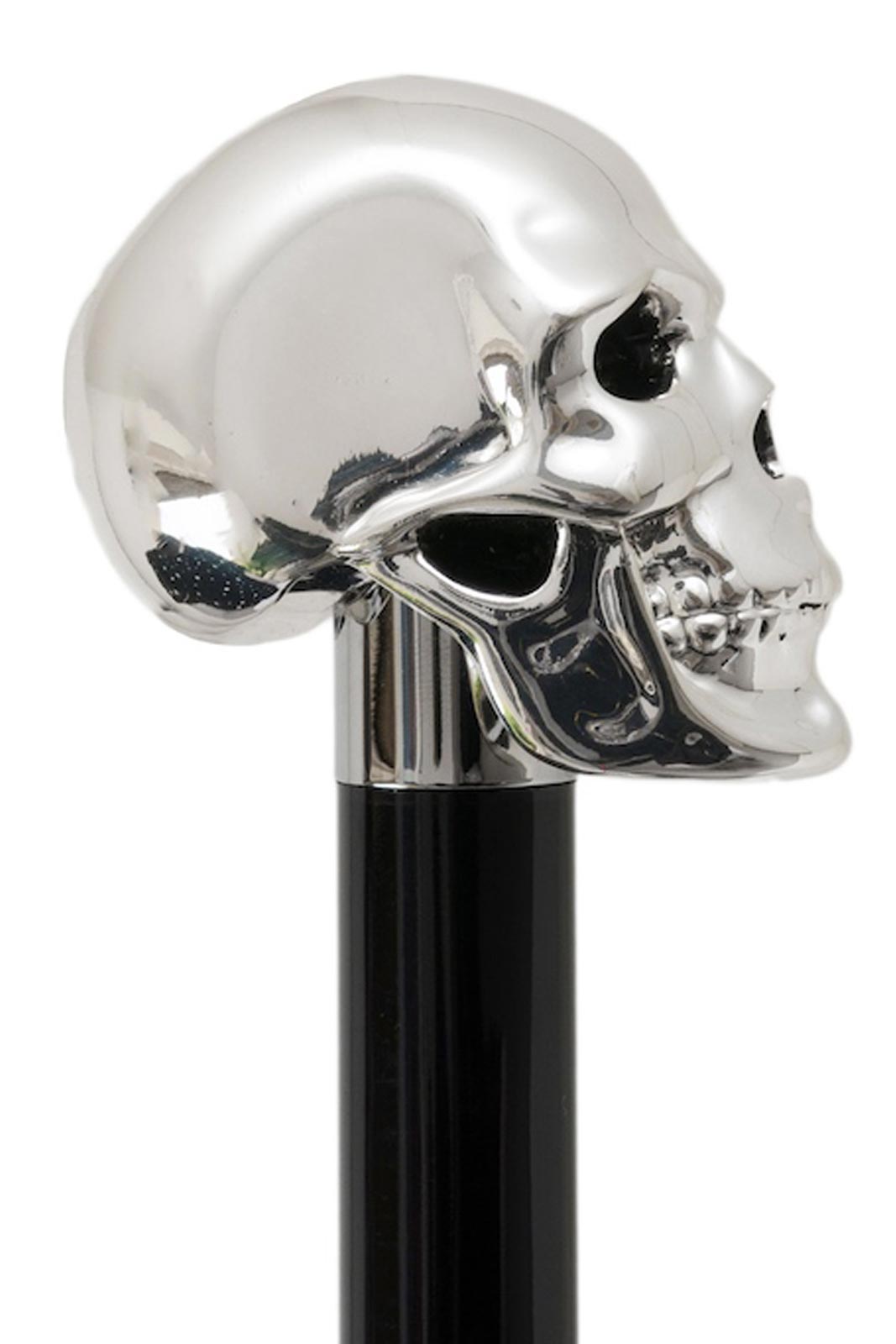 Silver Plated Skull Collectors Cane by Pasotti | Stick & Cane Shop