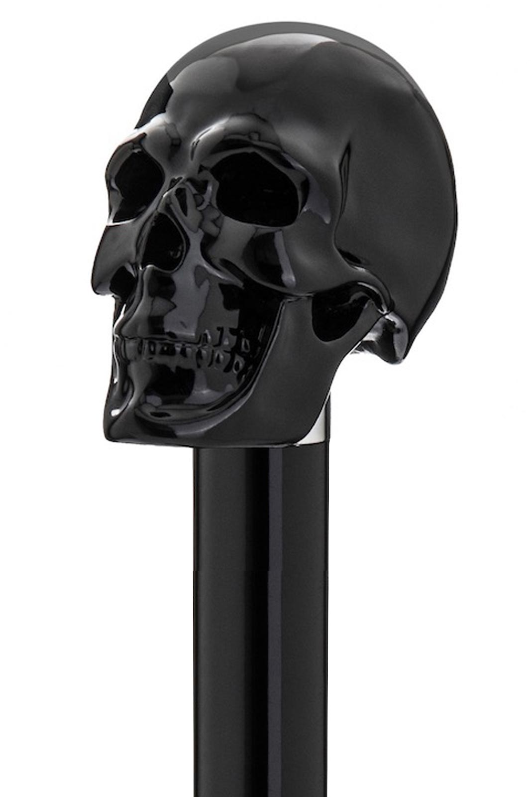 Black Enamel Skull Collectors Cane by Pasotti | Stick & Cane Shop