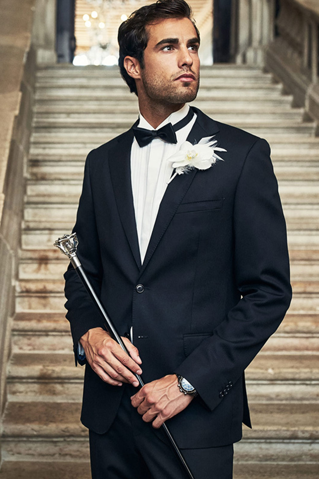 Silver Plated Rose Topped Collectors Cane by Pasotti | Stick & Cane Shop