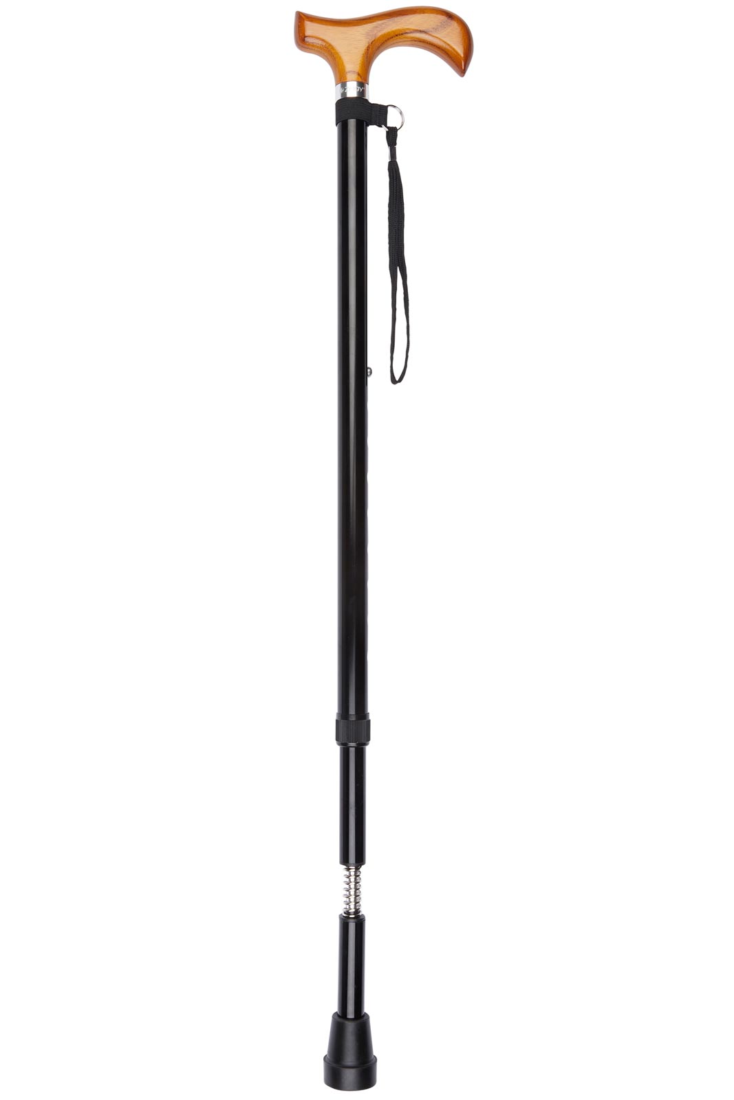 Shock Absorbing Walking Stick with Wooden Derby Handle – Adjustable ...