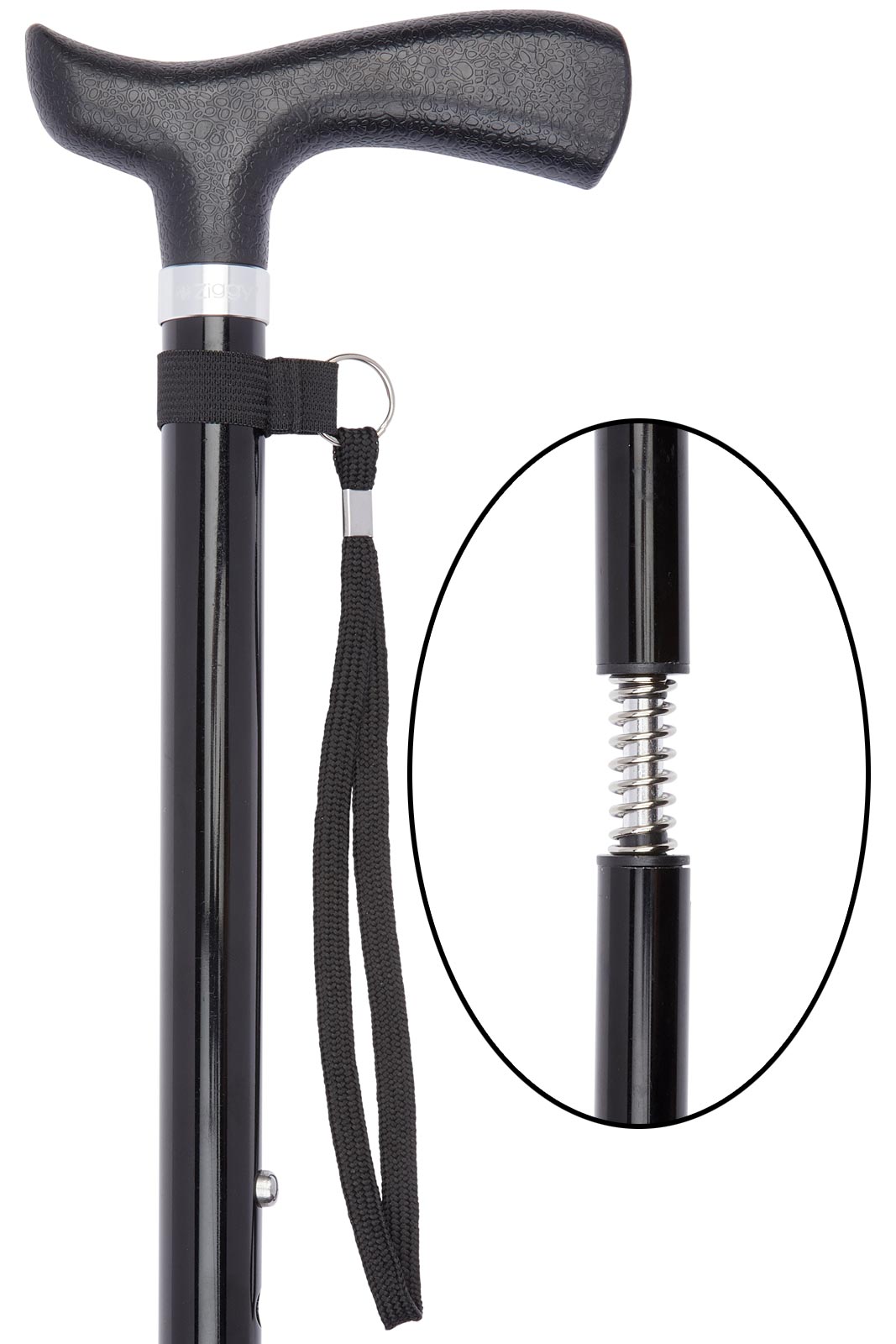 Black Crutch Shock Absorber Walking Stick | Stick & Cane Shop