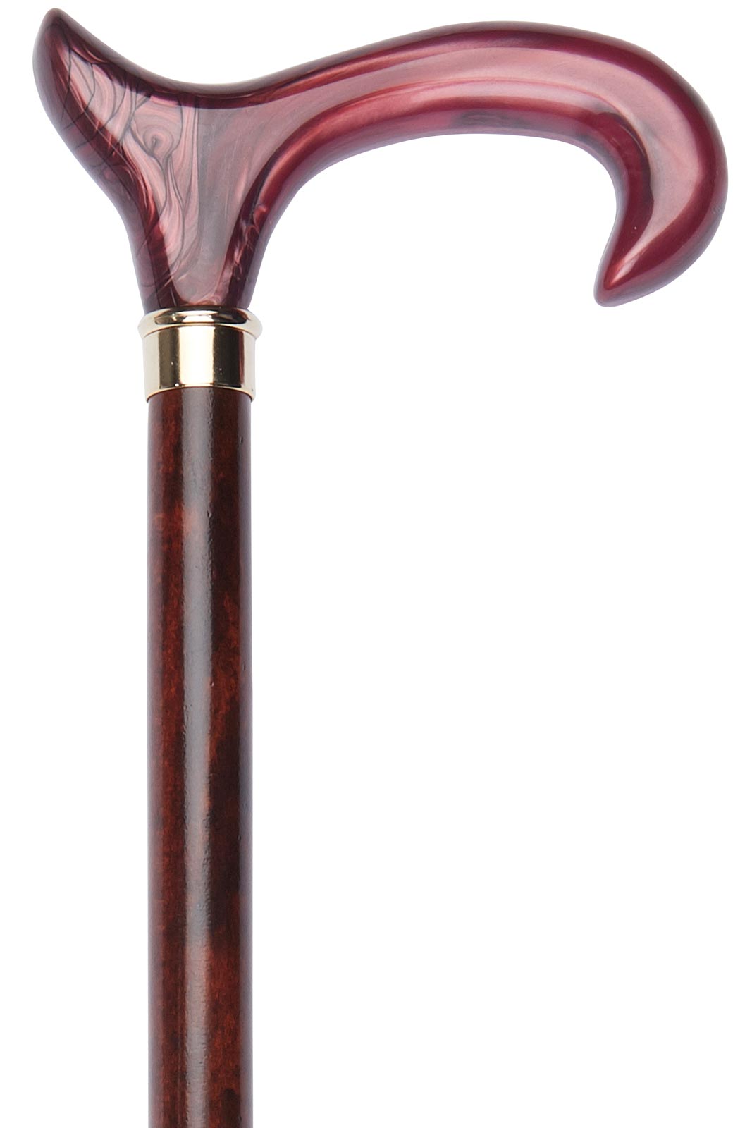 Deep Red Marbled Acrylic Derby Walking Stick – Elegant Cane | Stick ...