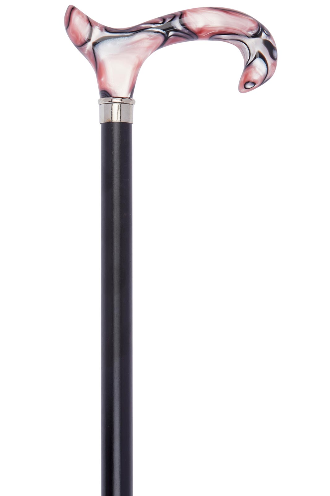 Pink Marbled Acrylic Derby Walking Stick – Elegant Cane | Stick & Cane Shop