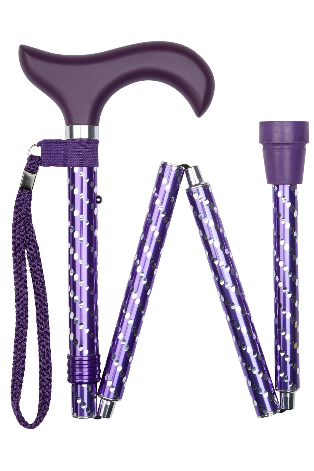 Purple Engraved Folding Derby Walking Stick | Stick & Cane Shop