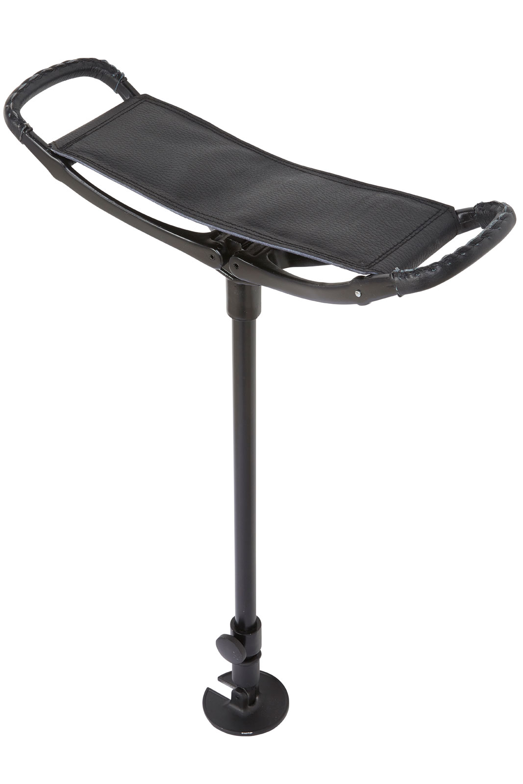 Elegant Black County Leather Shooting Seat Stick | Stick & Cane Shop