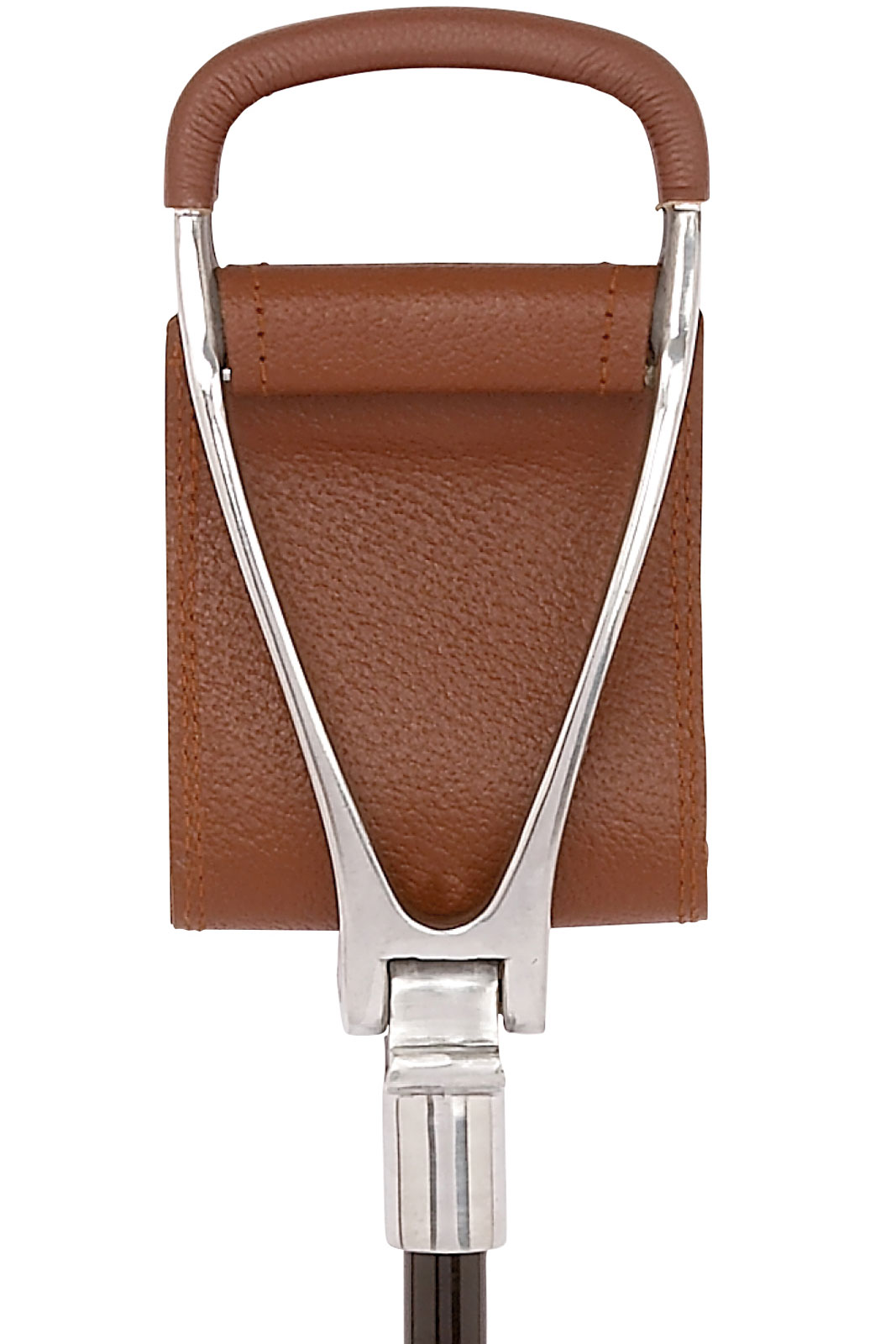 Wide Brown Leather Adjustable Seat Stick | Stick & Cane Shop