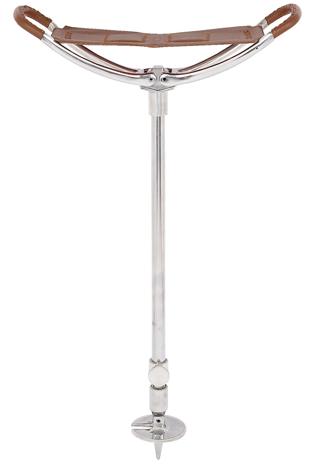Red Tartan & Brown Leather Shooting Seat Stick | Stick & Cane Shop