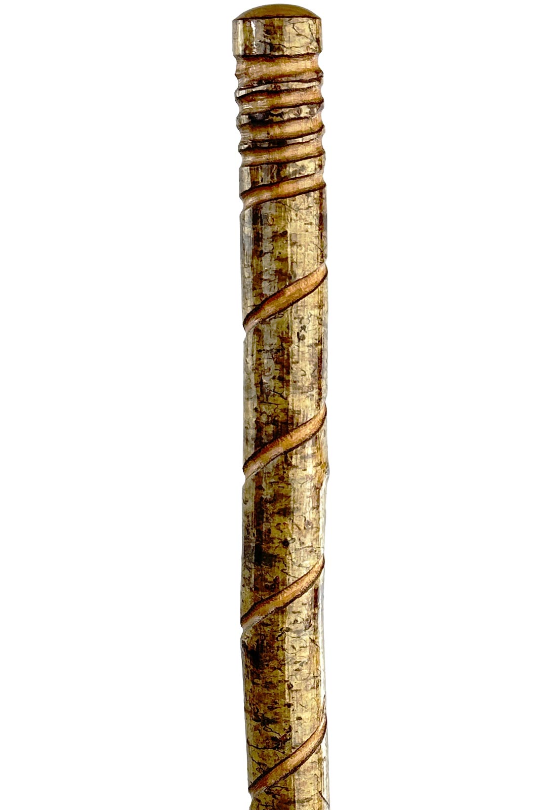 Handmade Hazel Spiral Hiking Stave with Alpine Spike | Stick & Cane Shop