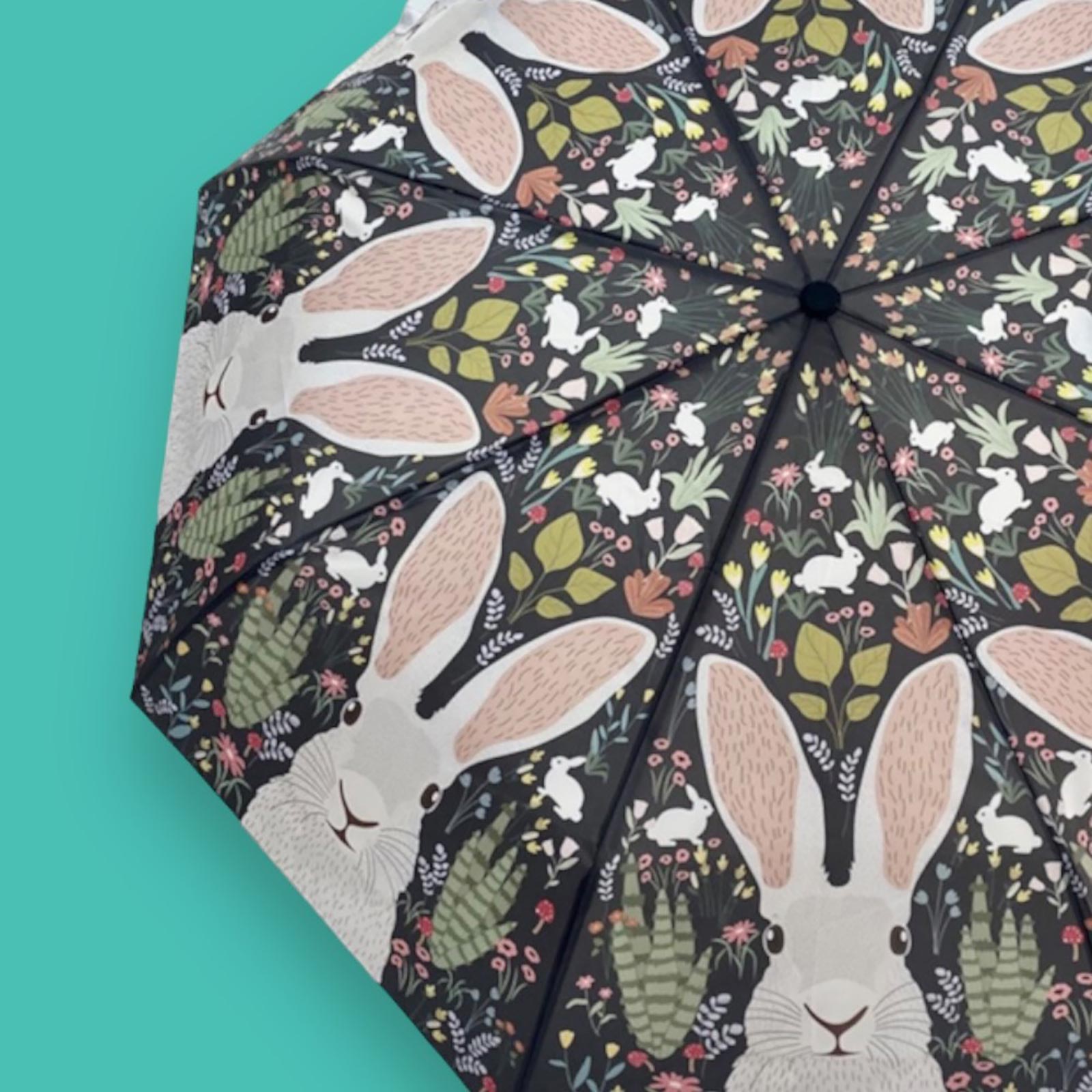 Garden of Bunny Rabbits Auto O&C Folding Art Umbrella by Naked Decor ...