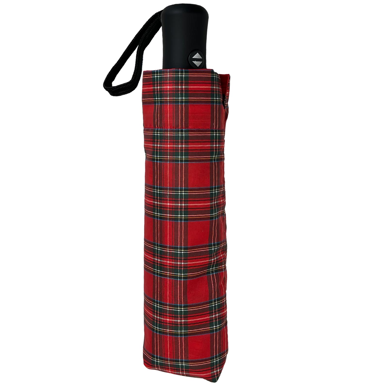 Everyday Tartan Compact Folding Umbrella - Red | Stick & Cane Shop
